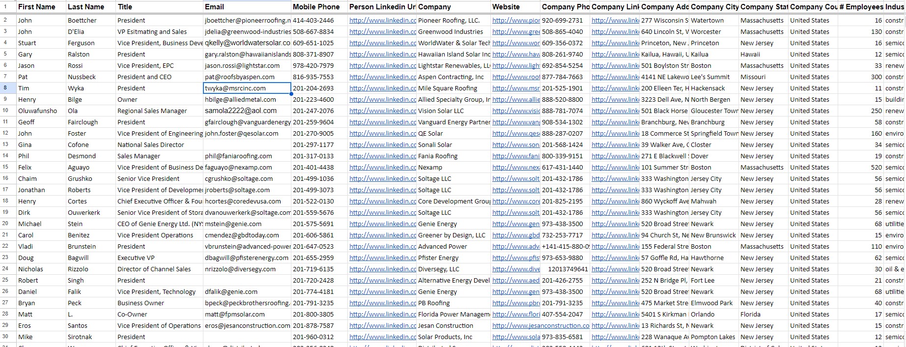 100 Lead Generation Package (Basic)